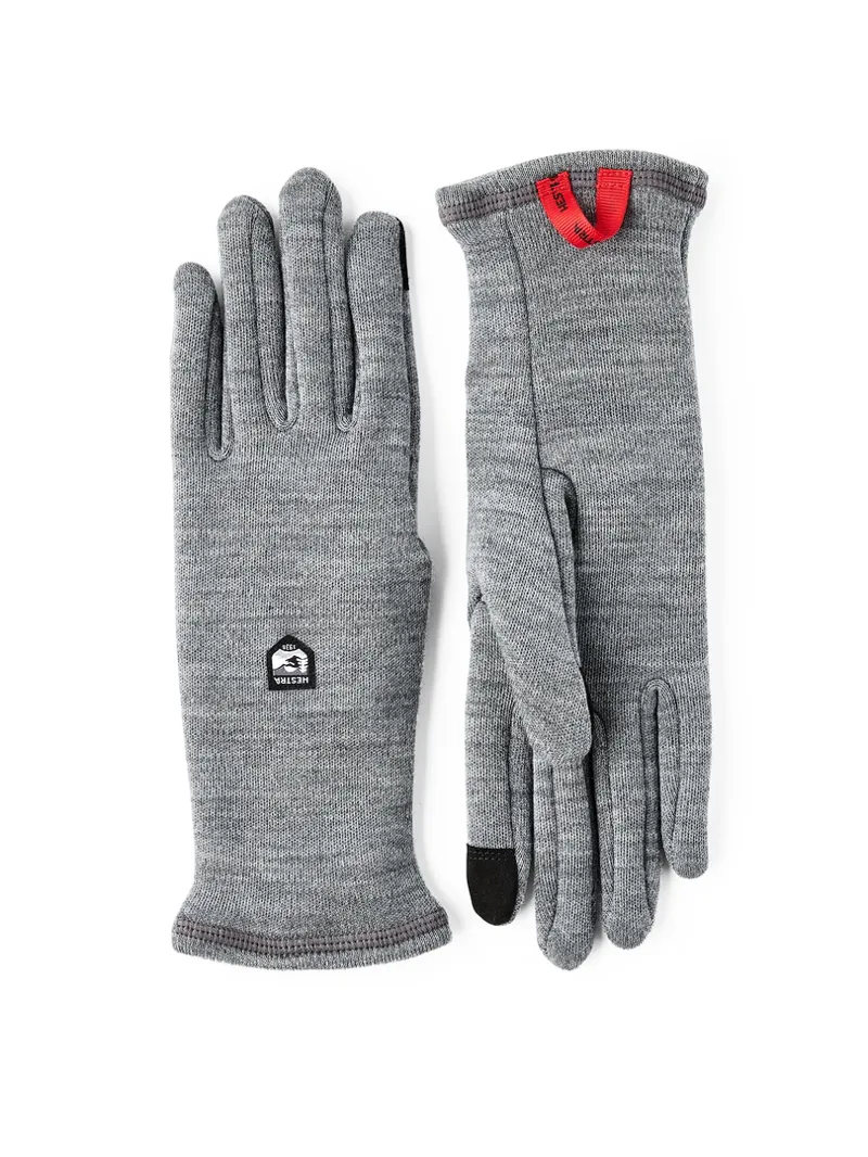 Hestra Gravita Merino 5-Finger Glove Liner in Grey
